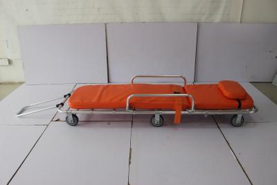 China 190 X 55 X 92CM Folding Ambulance Stretcher Trolley 40kg Height Adjustable Automatic Boarding for sale