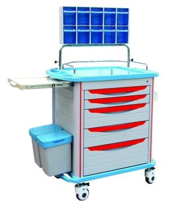 China 190CM Anesthesia Medical Supply Cart Trolley On Wheels ABS Plastic for sale