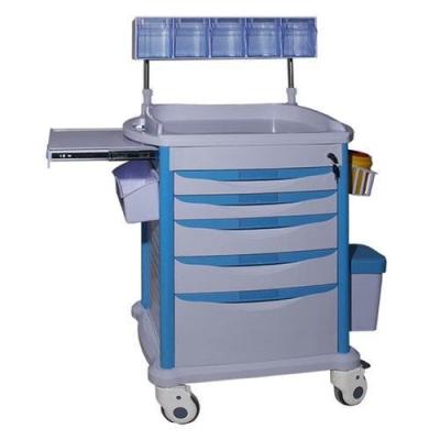 China 190CM Anesthesia Medical Supply Cart Trolley On Wheels ABS Plastic for sale