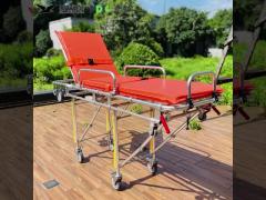 Duurzame rubberen wielen ambulance opvouwbare rek 75° Maximale rugleuning aanpassing