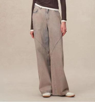 China Calças de denim de cintura alta e pernas retas à venda