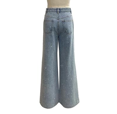 Cina Bottom in denim con ornamenti in strass per un aspetto affascinante e accattivante in vendita
