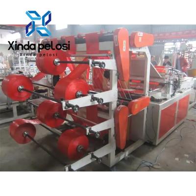 China Automatic Carry Bag Making Machine 220V Plastic Bag Cutting Machine With Auto Belt Conveyor for sale