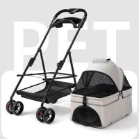 China Medium Size Nylon Black Pet Stroller , Foldable Dog Stroller Customized，OEM for sale