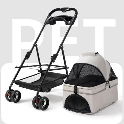 Cina Carrello pieghevole per animali domestici, materiale di nylon con imbottitura rimovibile / copertura per la pioggia,OEM,leggero e resistente in vendita