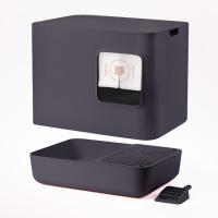 China Compact Cat Litter Box Rectangular Shape Space Saving Litter Box for sale