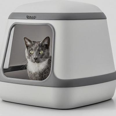 中国 ハイチ 頑丈な小さな小さな猫用箱 白いABS 小さな猫用ゴミ箱 蓋付き 販売のため