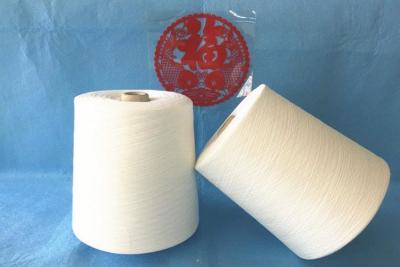 China Virgin 100% Ring Spun Polyester Yarn 30/1 White Color / Polyester Core Spun Thread for sale