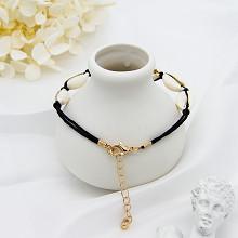 中国 女性は宝石用原石のブレスレットの黒ロープの白い貝21mmに長く玉を付けた 販売のため