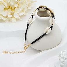 中国 女性は宝石用原石のブレスレットの黒ロープの白い貝21mmに長く玉を付けた 販売のため