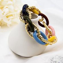 中国 虹色の贅沢な人の無限ブレスレットの合金はブレスレットの宝石類に玉を付けた 販売のため