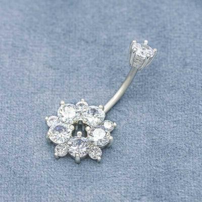 China Duidelijke Zircons om Chirurgische Staalnavel belt 12mm de Bar van de Bloembuik Te koop