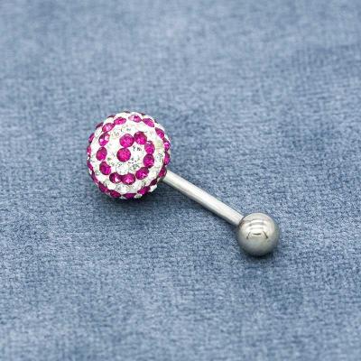China Cura chapeada de prata Crystal Belly Button Rings 10mm por muito tempo 