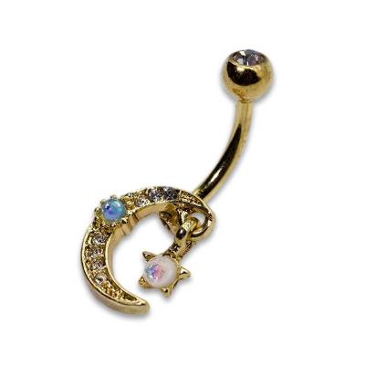 Cina La stella brillante della luna ciondola il ODM opalino della gemma del faux dei gioielli di piercing dell'ombelico in vendita