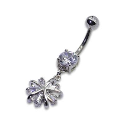 Cina Gioielli di piercing dell'ombelico del fiore della neve 316 d'argento di acciaio inossidabile placcati in vendita