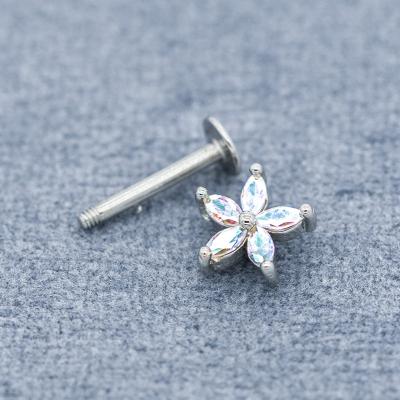 Cina gioielli perforanti di Labret delle gemme di zircone di 8mm ab in vendita
