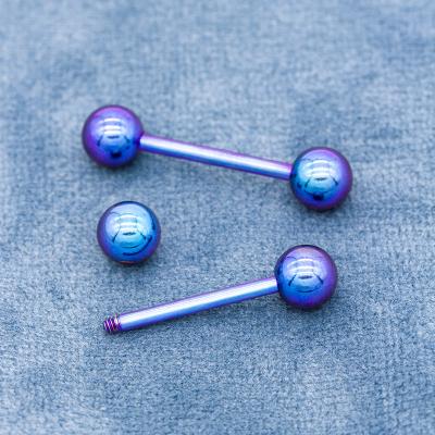Cina Anelli d'acciaio chirurgici perforanti del capezzolo dei gioielli 15mm del capezzolo dell'arcobaleno 14G in vendita
