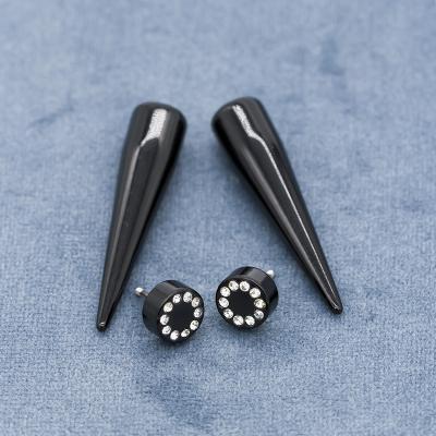 中国 円の明確な宝石は螺線形の耳の先を細くすること18G 1mmのアクリルののどを黒くする 販売のため