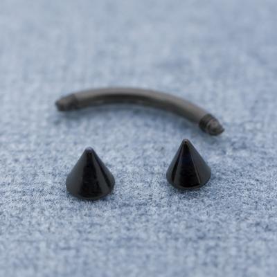 中国 外的の黒い円錐形の擬似眉毛の穴を開ける宝石類は8mmに通した 販売のため