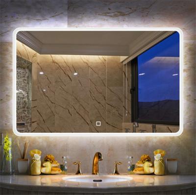 China Intelligent Frameless Hotel Bathroom Wall Hanging No copper Silver 60*80cm~150*90cm LED Illuminated Makeup Mirror for sale