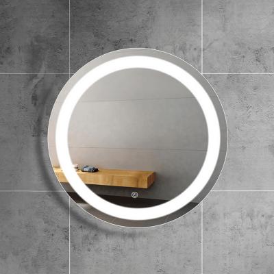 China Manufacturers direct circular hotel bathroom wall hanging intelligent simple LED makeup mirror with demister for sale