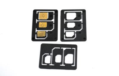 China 3 In 1 / 3FF SIM Adapter , Micro SIM Adaptor For Micro SIM Card for sale
