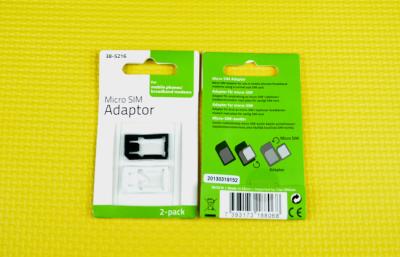 China ABS Nano Micro SIM Card Adaptor , Mini Black Plastic 4FF To 3FF for sale