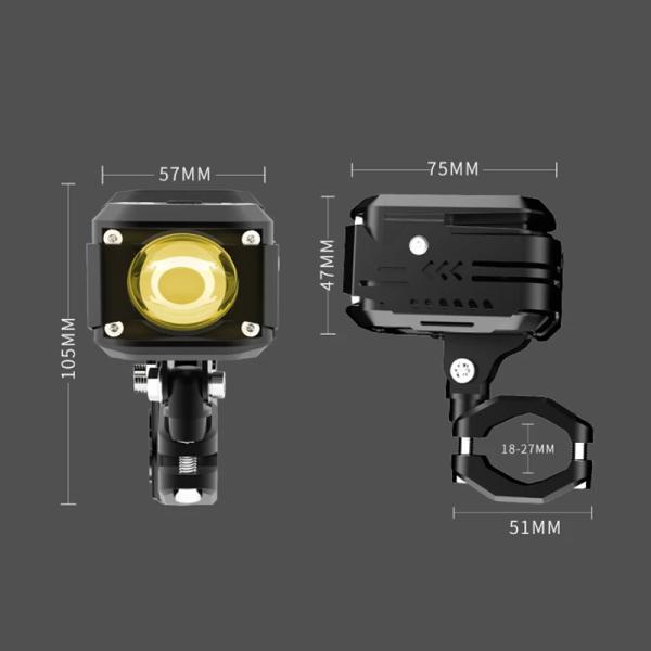 Quality 9000LM Motorcycle LED Driving Light Smart Temp Control Motorcycle Spot Lights for sale