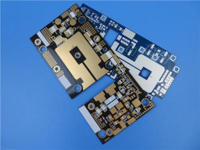 Cina RF-35 PCB a due strati con spessore di 10 mil, 20 mil, 30 mil e 60 mil laminato in ceramica organica con oro immersivo. Maschera di saldatura blu. in vendita