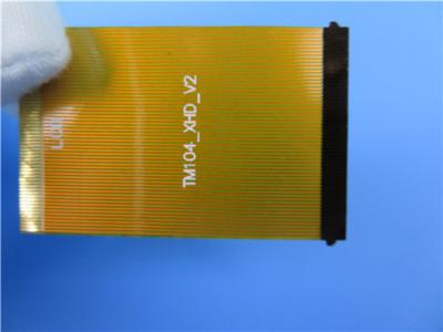 Single Layer Flex PCB Built on 1oz polyimide with polyimide stiffener for LCD Connector