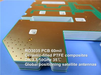 China 3 Layer High Frequency PCB Built On 60mil RO4350B + 6.6mil RO4350B With ENIG for sale