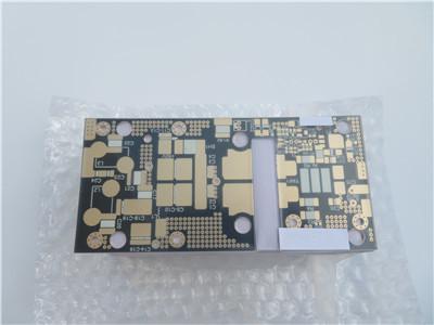 China PTFE High Frequency PCB on DK2.65 F4B 0.8mm 1oz Copper With Immersion Gold and Black Solder Mask for sale