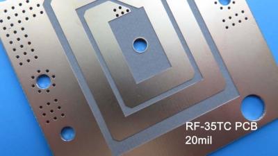 China Taconic PCB Built on RF-35TC 20mil 0.508mm with Black Solder Mask and Immersion Gold for Power Amplifiers for sale