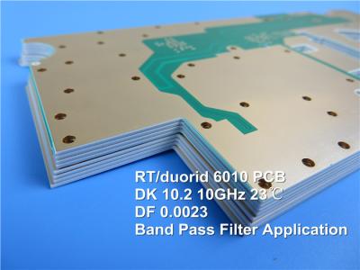 China Rogers High Frequency PCB Built on RT/Duroid 6010 DK 10.2 50mil With Immersion Gold for Satellite Communications Systems for sale
