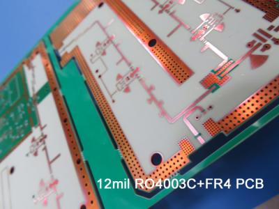 China High Frequency Hybrid PCB 4 Layer Mixed PCB Board Bulit On Rogers 12mil RO4003C and FR-4 for sale