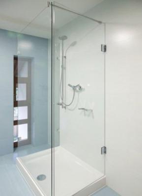 China Custom Size Shower Door Glass 3/8" Nano Coated High Polished Edges for sale