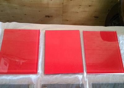 China Red Painted Glass Backsplash Toughened Custom Pattern Heat Resistance for sale
