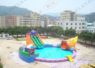 中国 最も最近の耐久のタコの膨脹可能な鮫水スライドの楽しいゲームは、使用料のための膨脹可能なスライドを分かち合います 販売のため