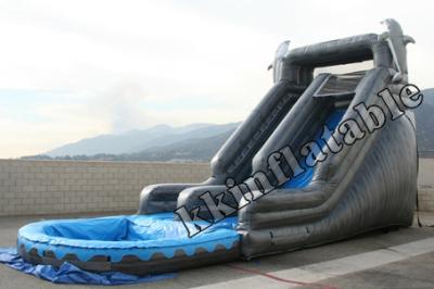 Cina Acquascivolo gonfiabile gigante del parco esterno di divertimento per gli affitti commerciali con il mini stagno in vendita