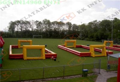 China Rectangular Giant Inflatable Football Fields Inflated Type Kids Sport Games for sale