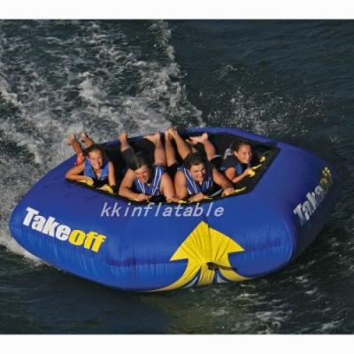 China Double Layers Exciting Inflatable Water Game , Plastic Ball​ Inflatable Flying Mat for sale