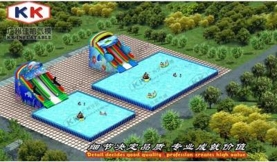 Cina Parchi gonfiabili a terra rettangolari dell'acqua, scorrevoli gonfiabili dello stagno in vendita