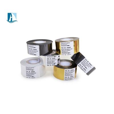 Cina 30mm * 100m LC1 Hot Stamping Foil Roll Black Coding Ribbons per la stampa della data di scadenza in vendita