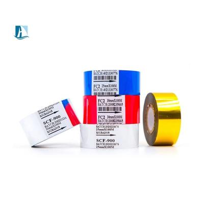 Cina 30mm 100m Hot Coding Foil Gold Foil Barcode Ribbon con intervallo di pressione 0,3-0,5Mpa in vendita