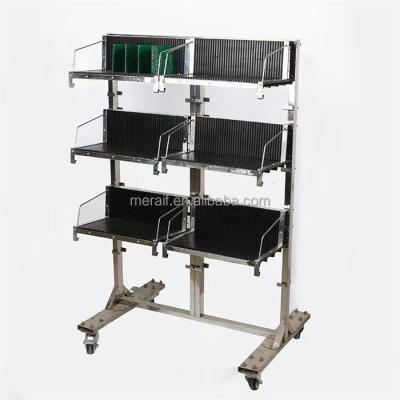 China Factory price Antistatic Turnover PCB Rack Hang Basket Trolley Stainless Steel SMT Reel ESD Anti Static PCB Storage Cart for sale