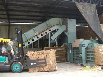 China YDW150-III Automatic Waste Paper Baler with Auto-tie System, Automatic Horizontal Paper Baling Machine with Conveyor for sale