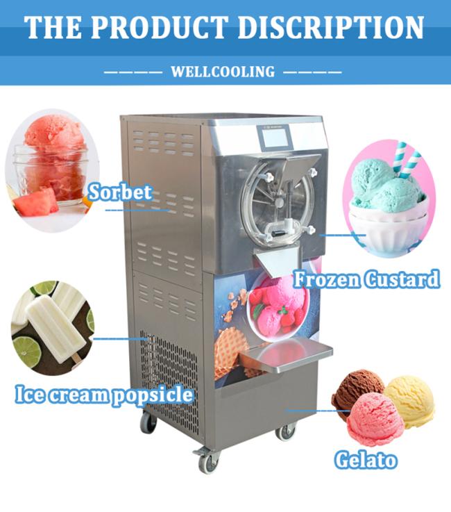 Brazilian Acai Freezer Big Capacity Italian Gelato Machine Ice Cream Making Commercial Standing Floor Hard Ice Cream Machine Batch Freezer