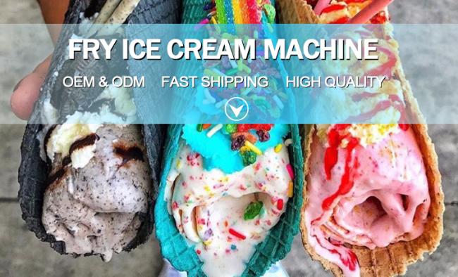 High Production Countertop Single Pan Fried Ice Cream Roll Machine With 4 Pcs Stainless Steel 304 Toppings