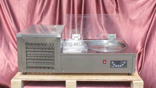 High Production Countertop Single Pan Fried Ice Cream Roll Machine With 4 Pcs Stainless Steel 304 Toppings
