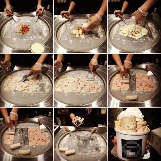 Single or Double Pans Peluche Ronde Plat Frite Creme Glacee Machine